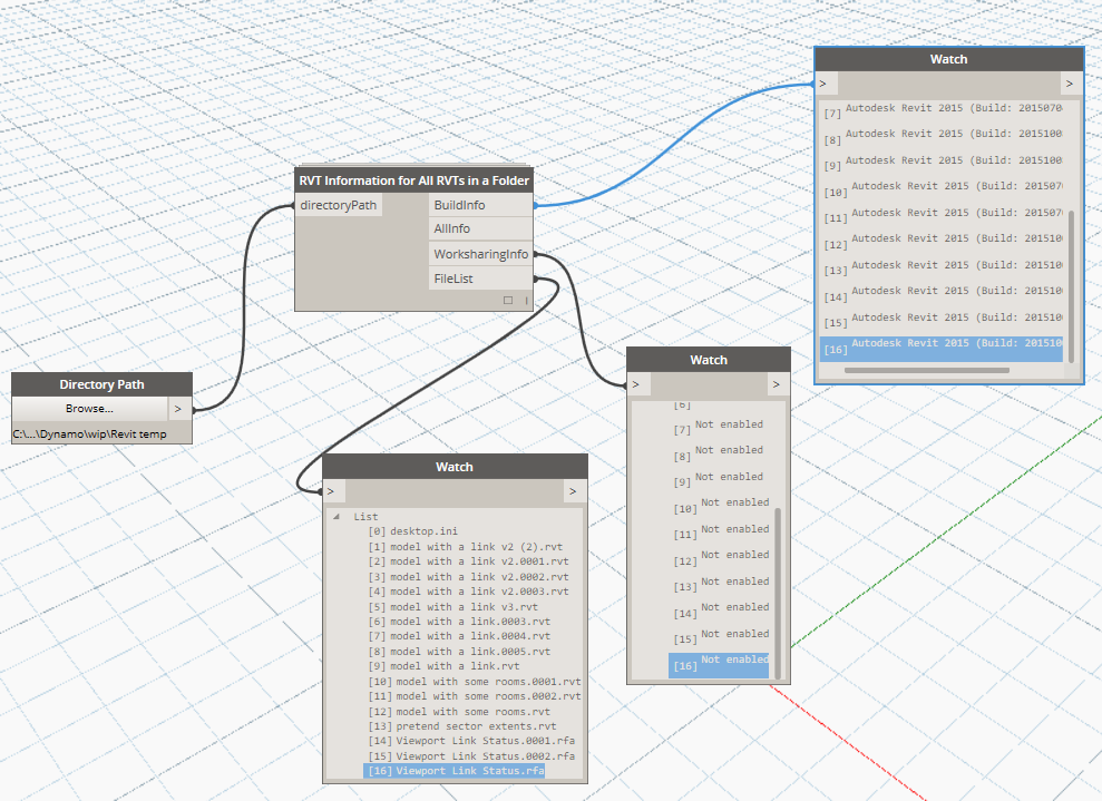 RVT Information for All RVTs in a Folder – Dynamo Nodes