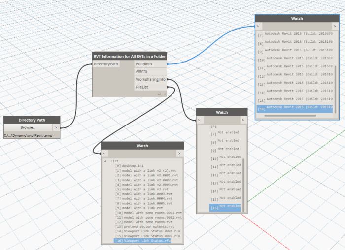 RVT Information for All RVTs in a Folder – Dynamo Nodes