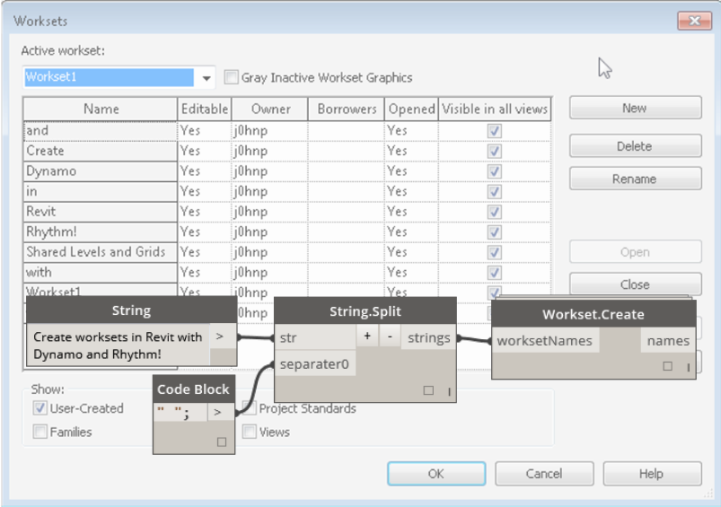 Workset.Create – Dynamo Nodes