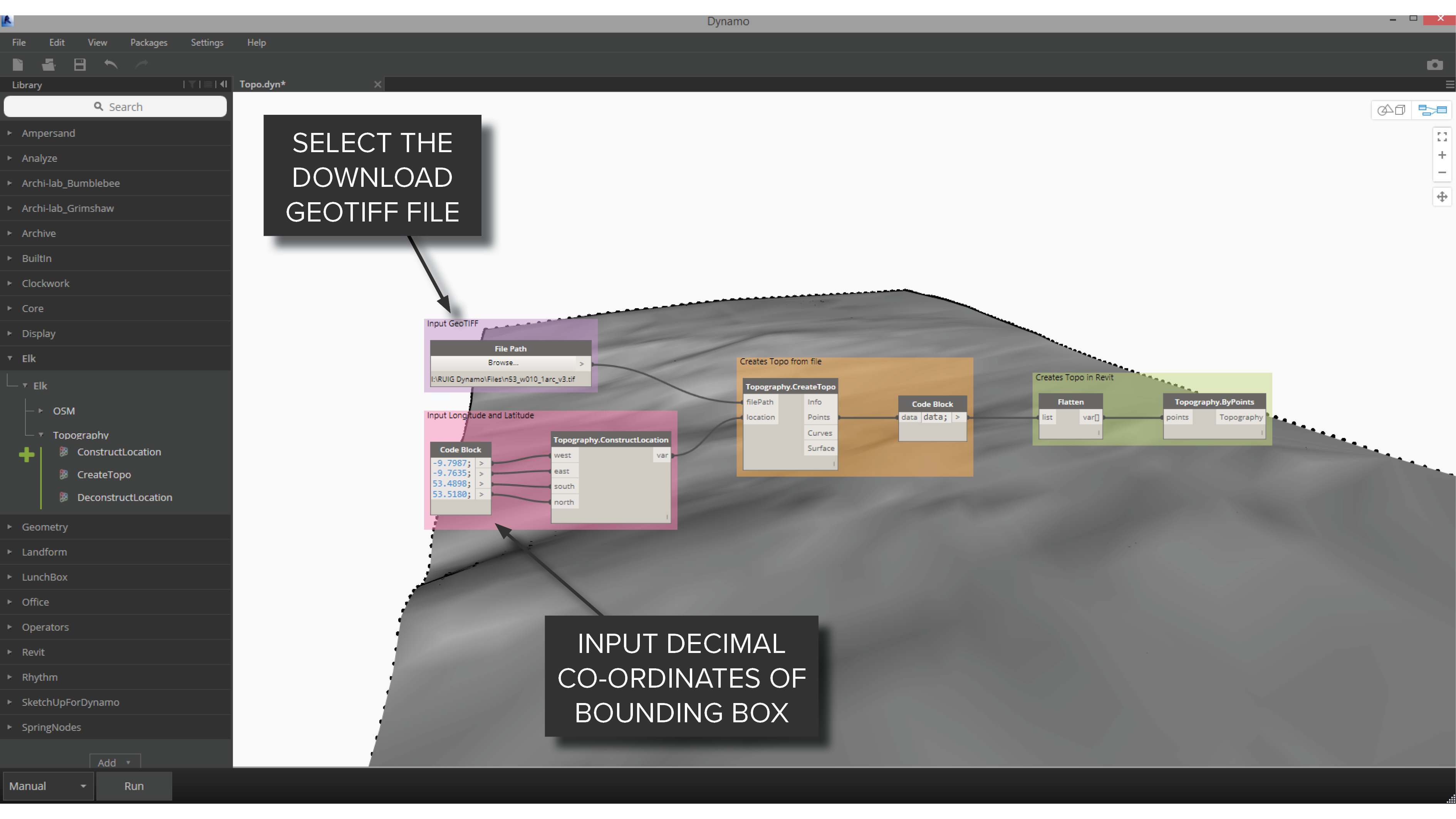 Workflow: SRTM Data to Topography in Revit – Dynamo Nodes